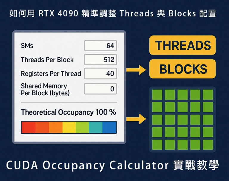CUDA Occupancy Calculator 實戰教學：如何精準調整 Threads 與 Blocks 配置 - TAKI